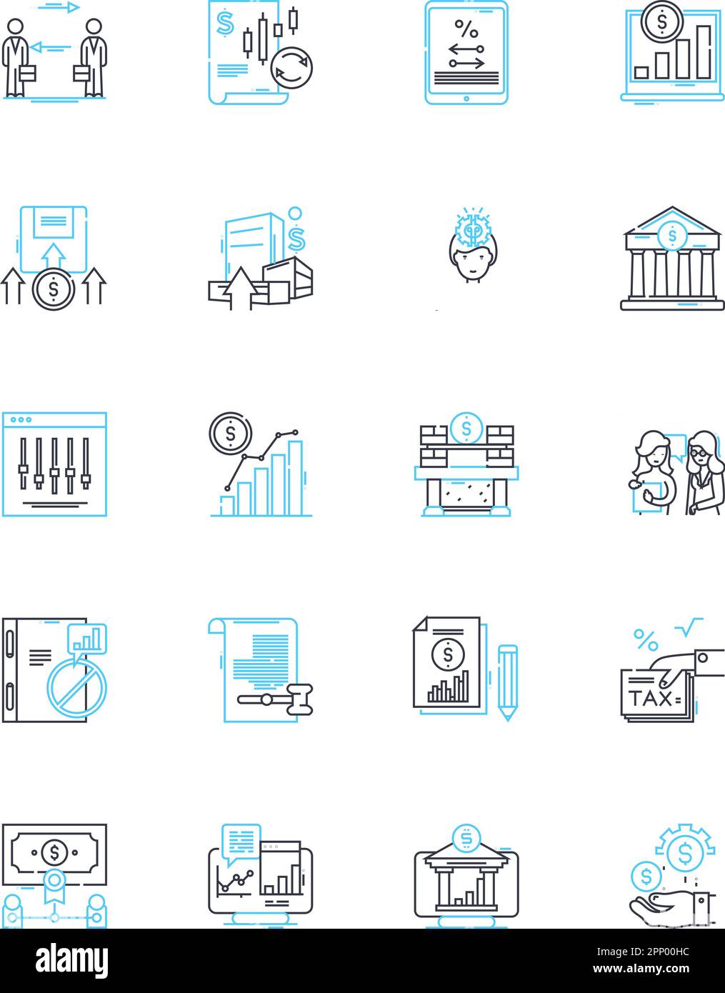 Wealth venture linear icons set. Prosperity, Investment, Abundance ...