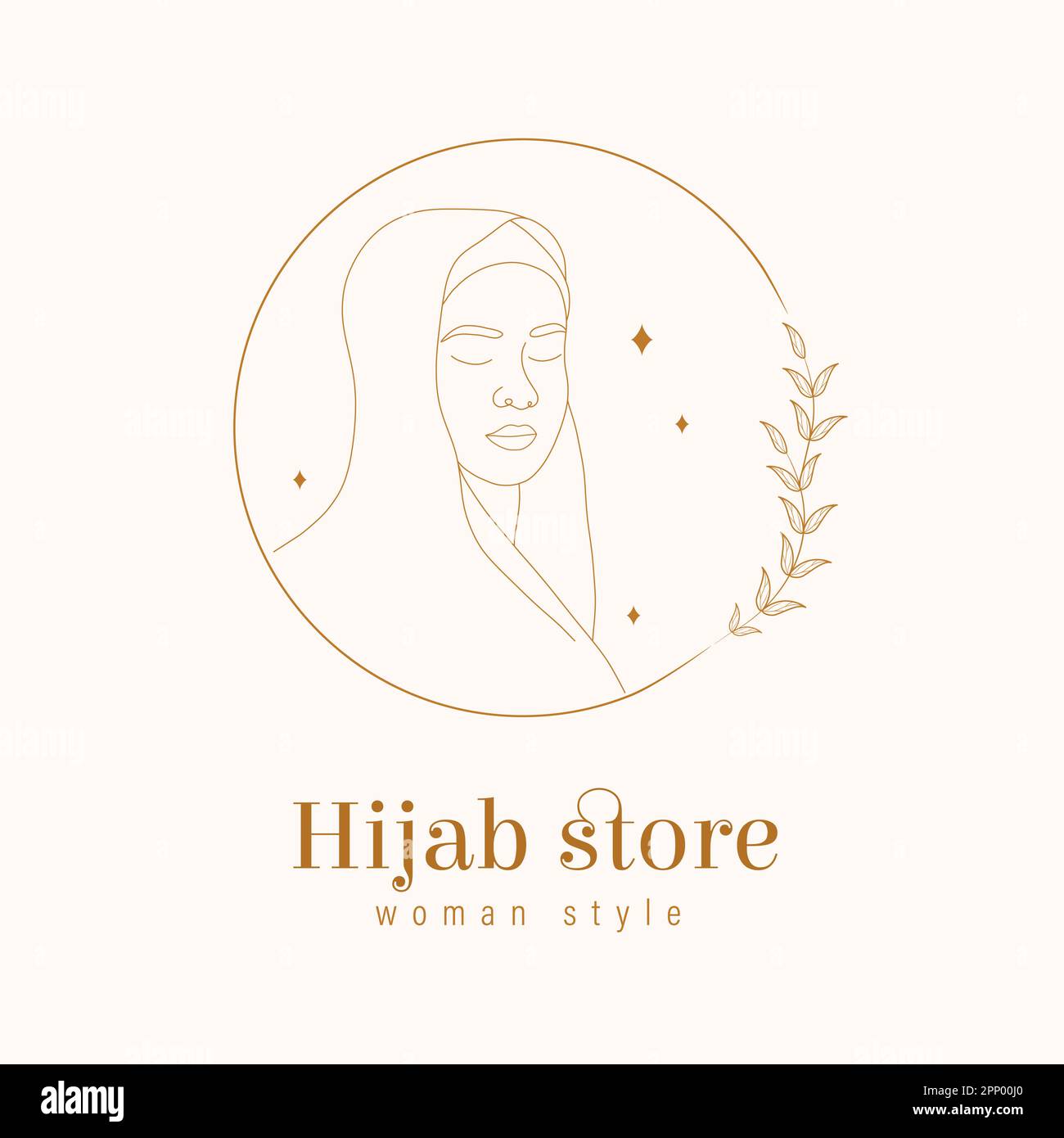 Logo design for hijab store. Abstract arabian woman with closed eyes ...