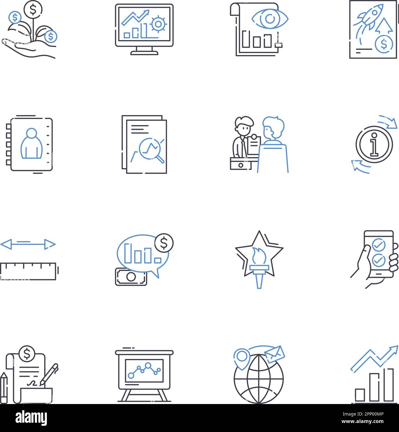 Advance line icons collection. Progress, Development, Improvement, Growth, Evolution, Upgrading ...