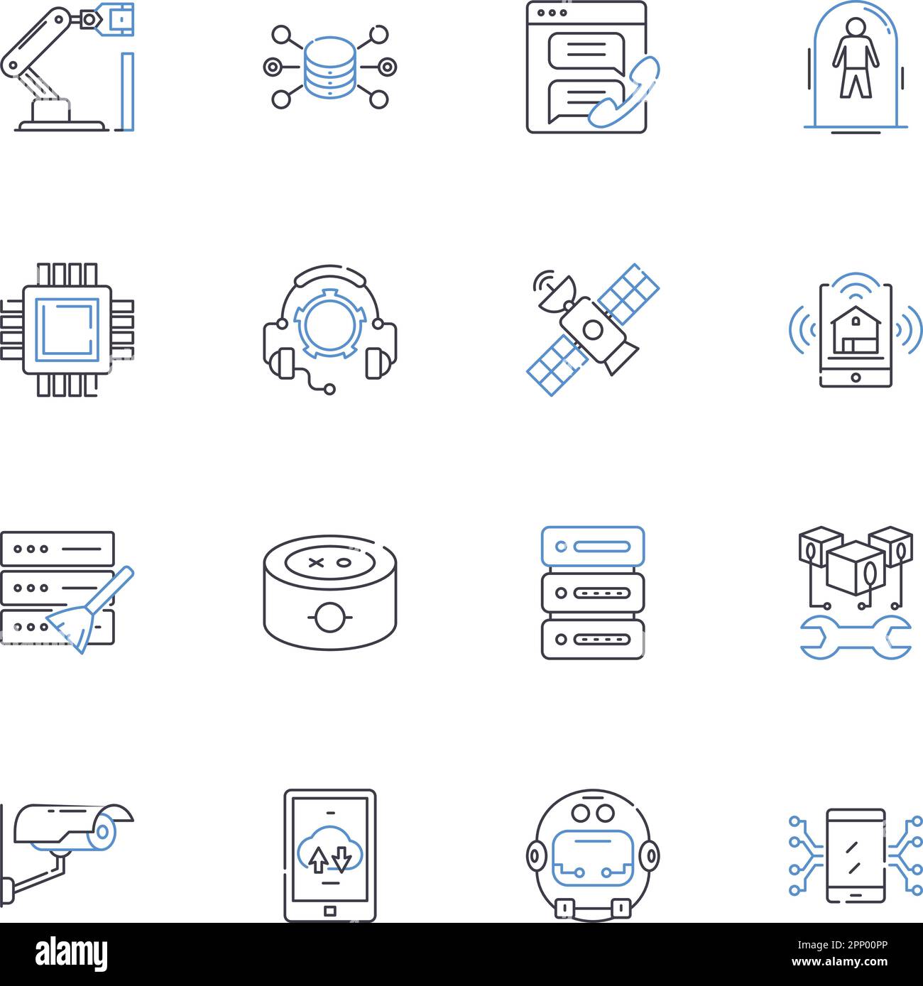 Parts line icons collection. Engines, Axles, Radiators, Brakes, Fenders ...