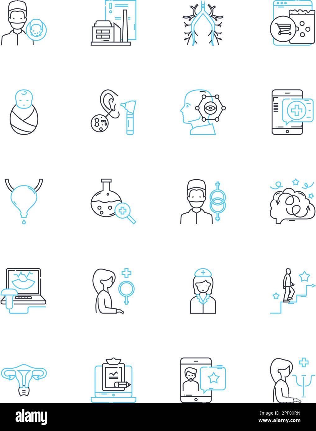 Skeleton linear icons set. Bs, Anatomy, Skeletal, Joints, Skull ...