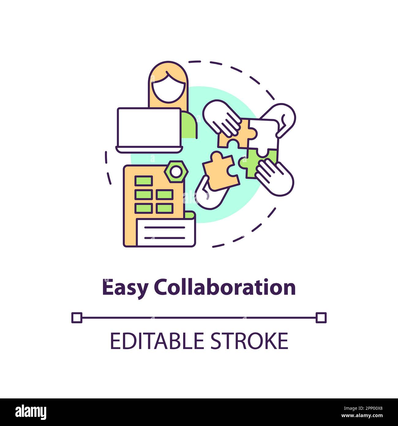 Easy collaboration concept icon Stock Vector Image & Art - Alamy