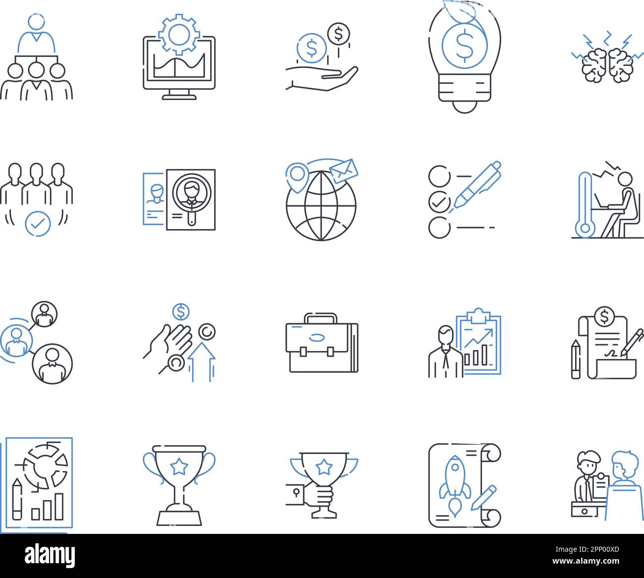 Venture upswing line icons collection. Growth, Expansion, Momentum, Rise, Advancement, Progress ...