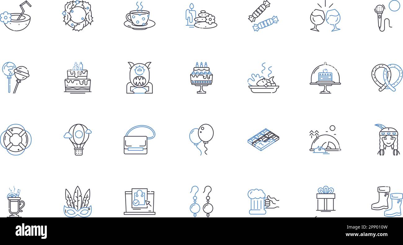 Gathering line icons collection. Celebration, Assembly, Meetup ...