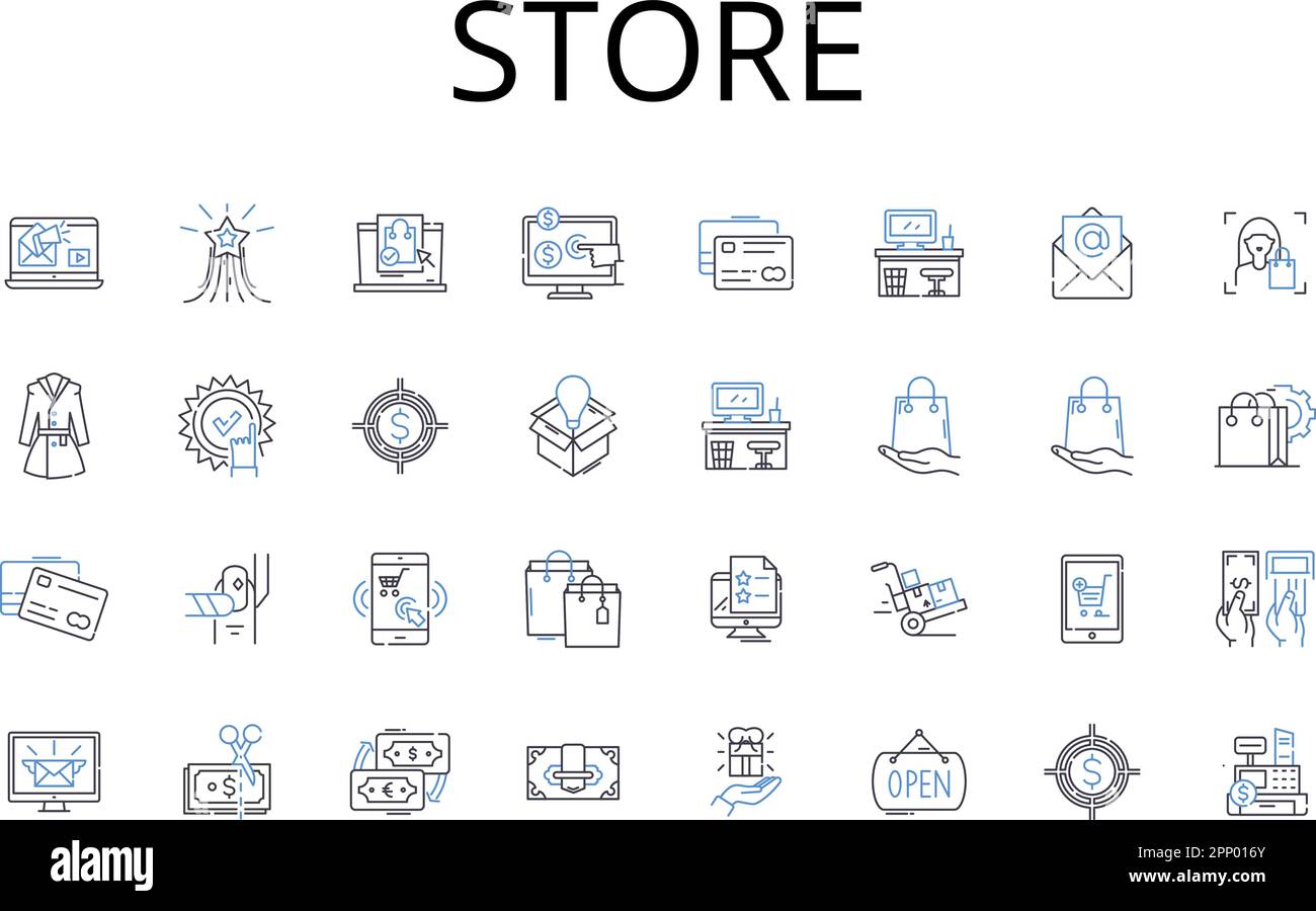 Store line icons collection. Shop, Boutique, Market, Emporium, Outlet ...