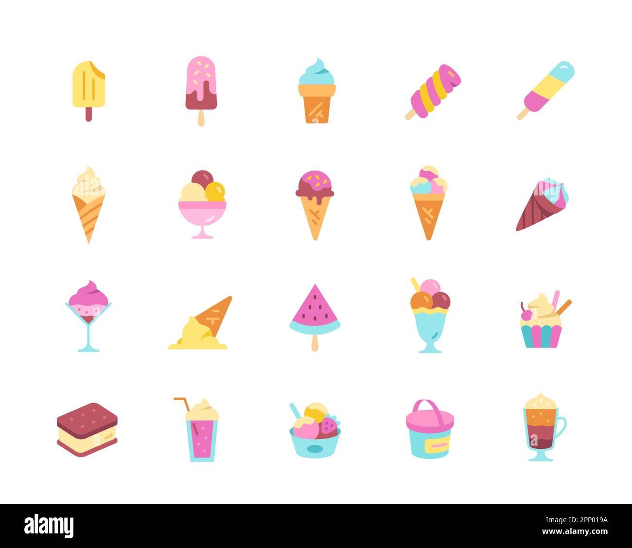 Colored ice cream set Stock Vector Image & Art - Alamy