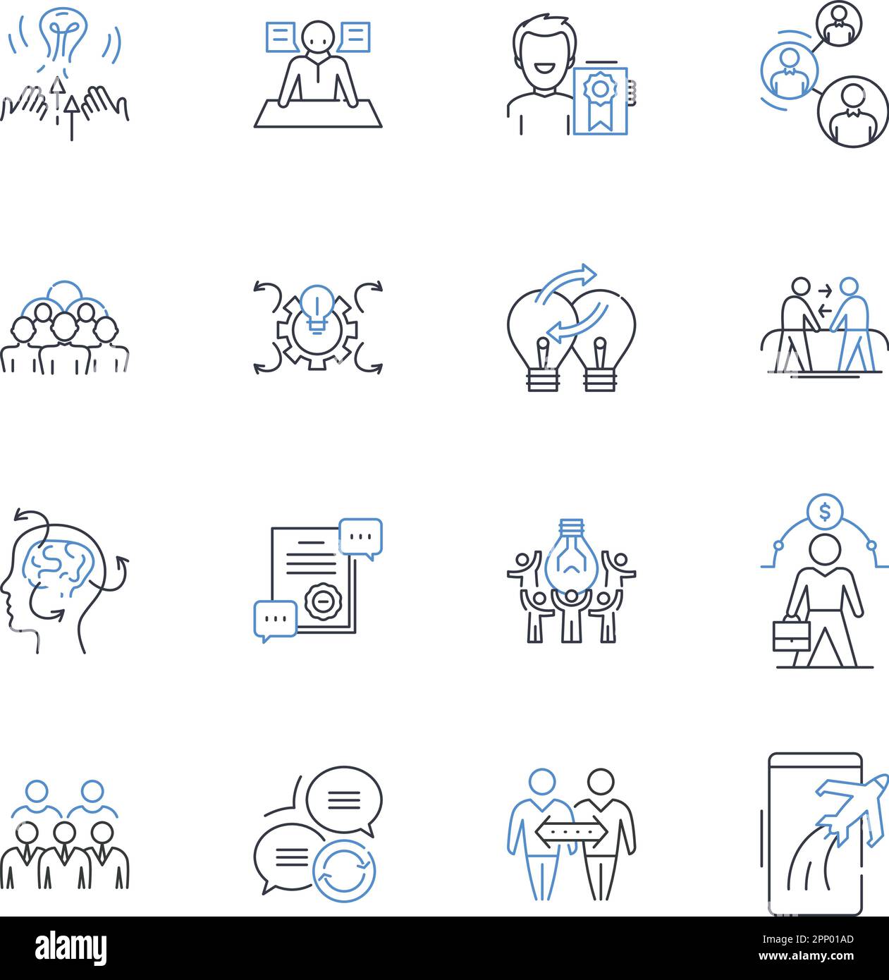 Talent coordination line icons collection. Recruitment, Management ...
