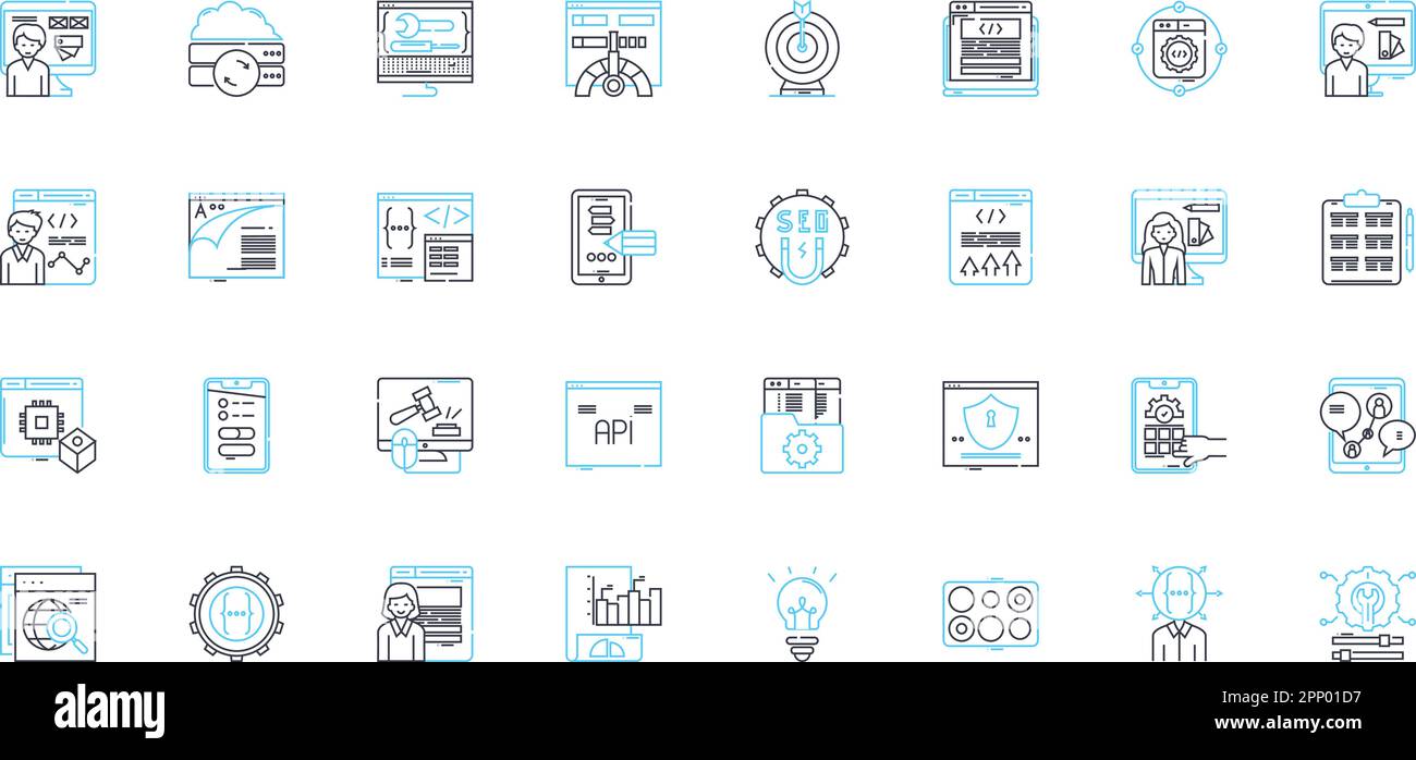 Web advertising linear icons set. Banner, Click-through, Content ... Web advertising linear icons set. Banner, Click-through, Content ...