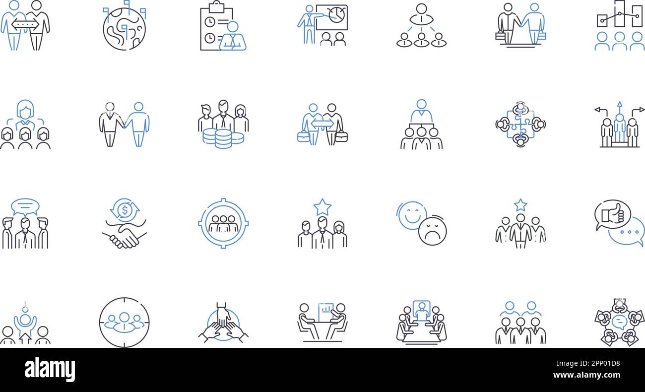 Participation line icons collection. Involvement, Contribution, Engagement, Connection ...