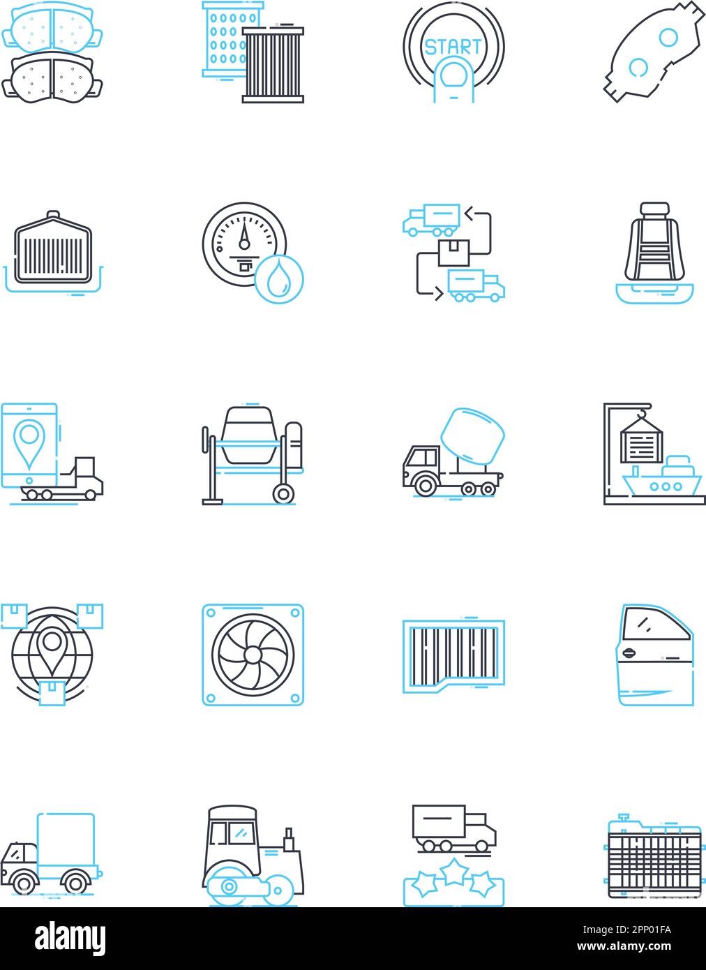 Shipping linear icons set. Logistics, Delivery, Freight, Transport, Dispatch, Shipment, Cargo ...