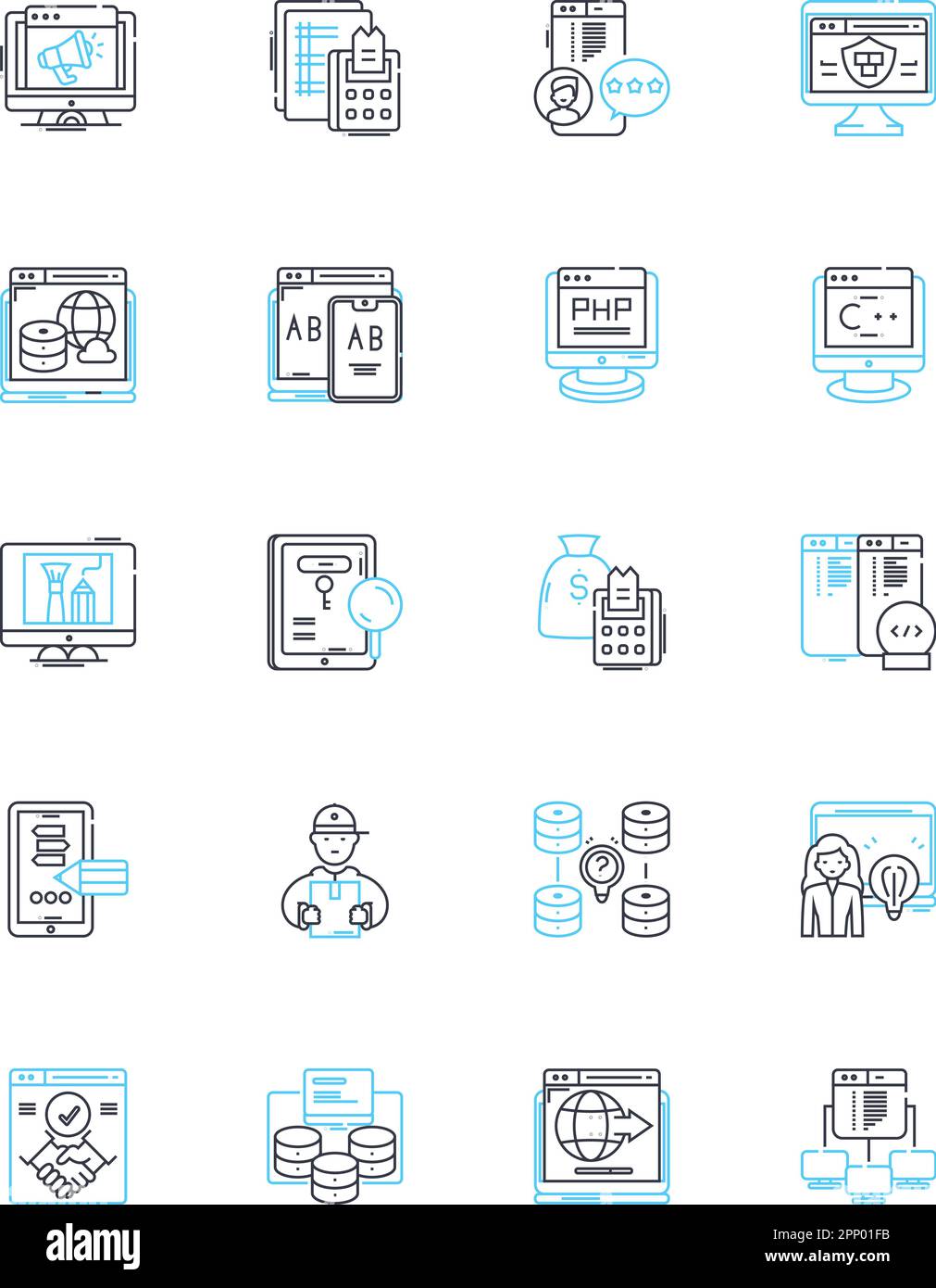 Strategic management linear icons set. Planning, Leadership ... Strategic management linear icons set. Planning, Leadership ...