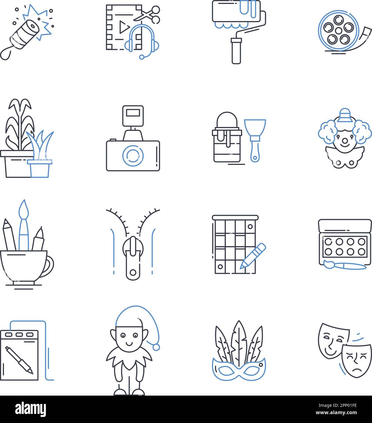 Streamlined Model Line Icons Collection Efficiency Simplification