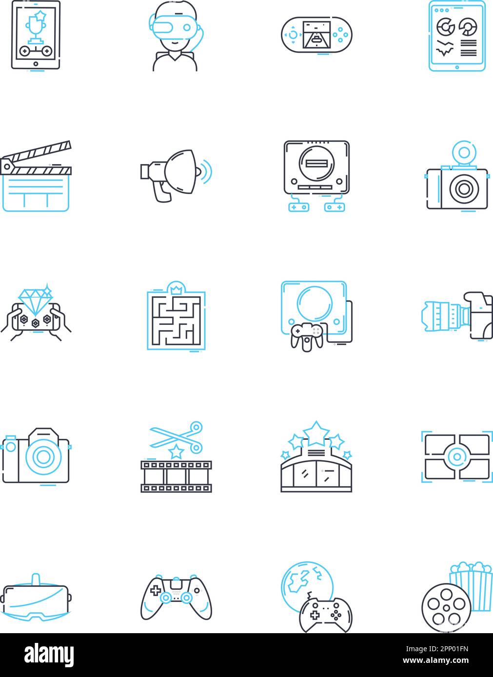 Web Development Agency Linear Icons Set Web Design Coding Programming Html Css Javascript