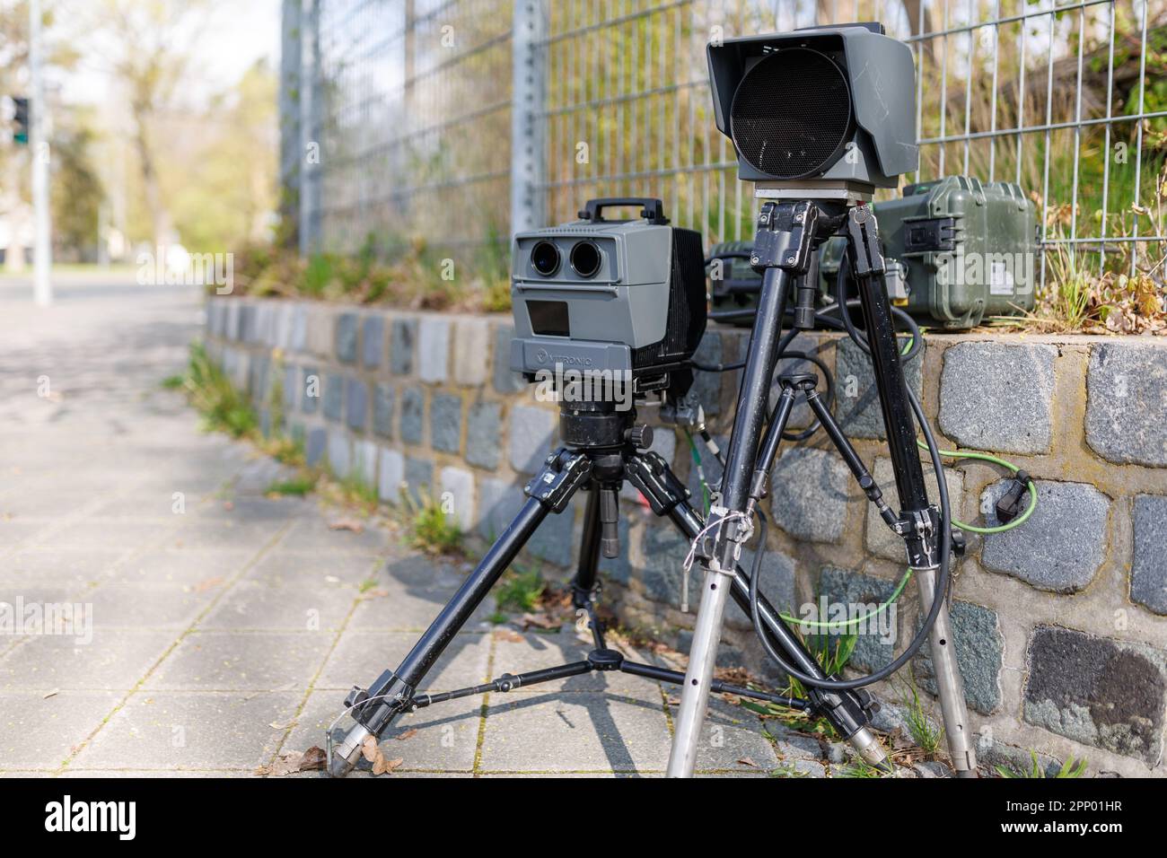 Nuremberg, Germany. 21st Apr, 2023. A Poliscan FM1 speed measurement ...