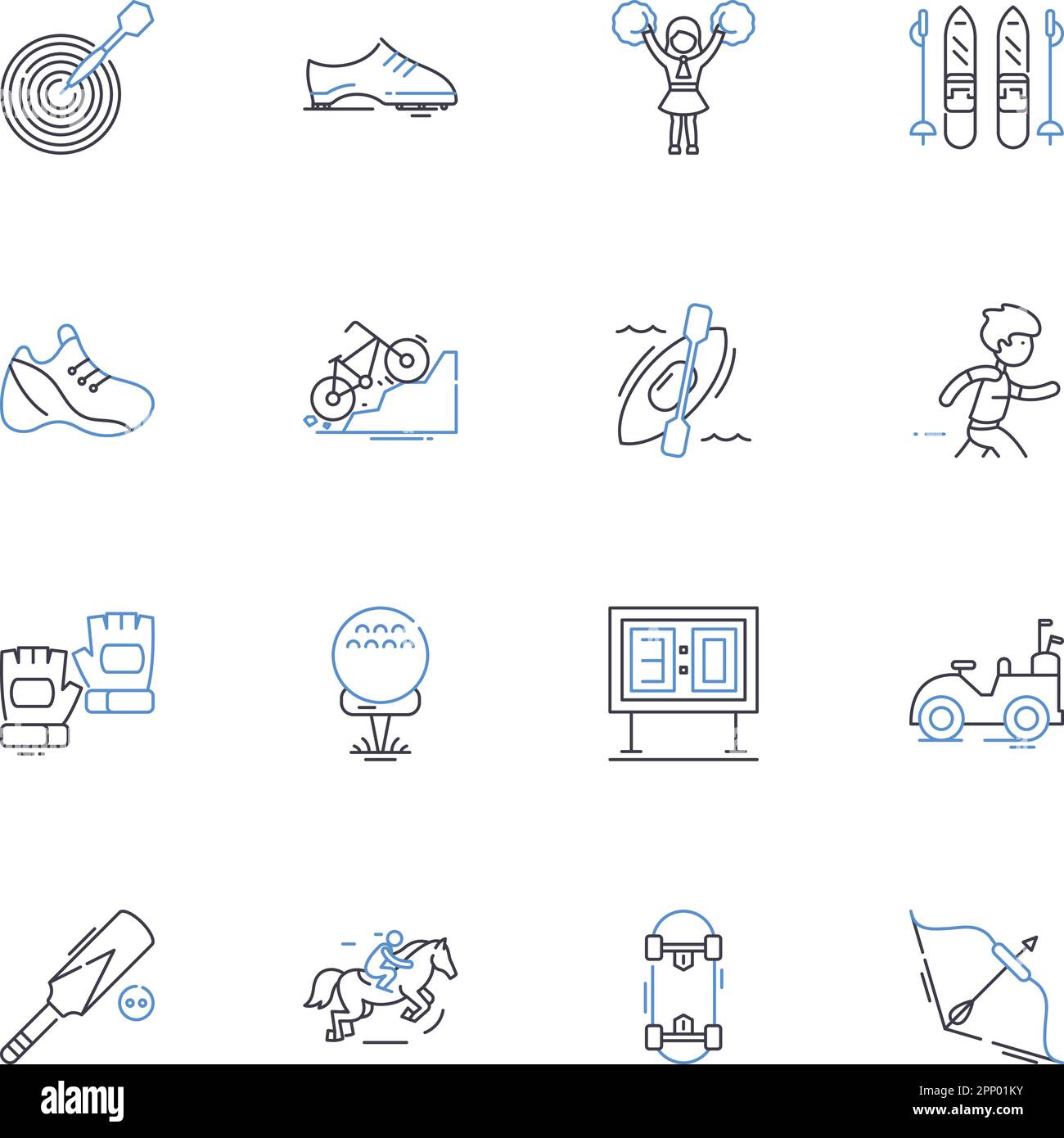 Indoor sports line icons collection. Basketball, Volleyball, Badminton ...