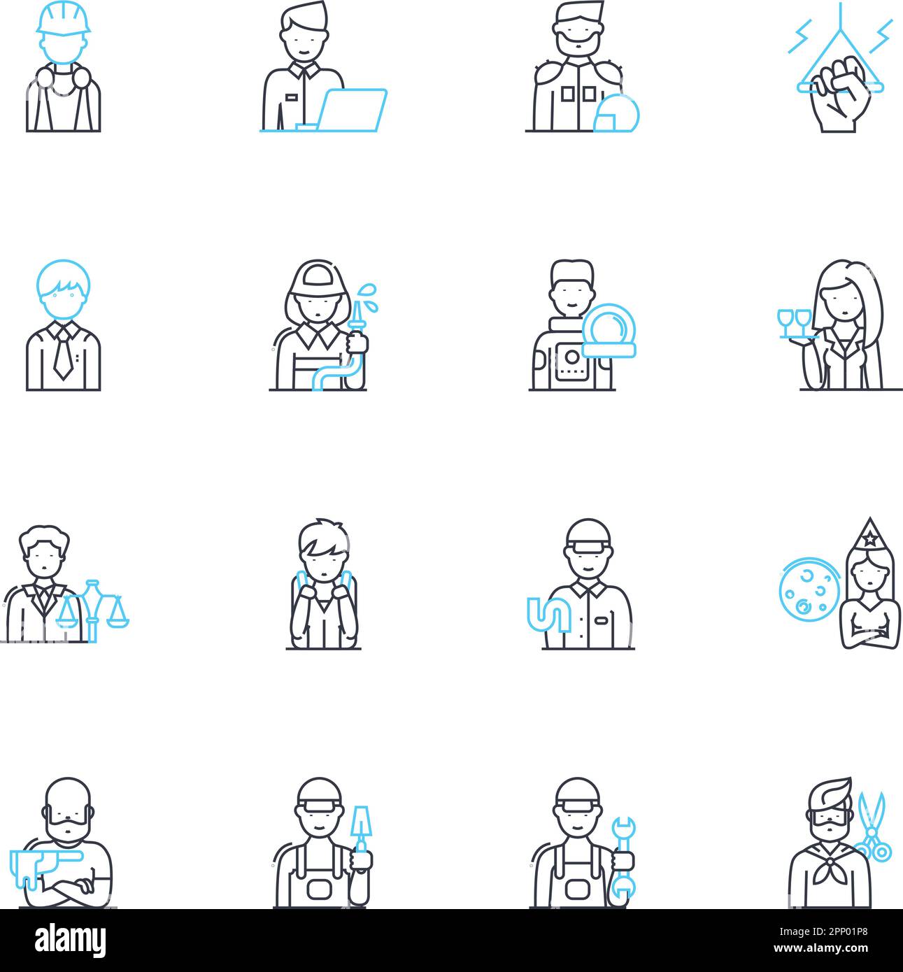 Restaurant server linear icons set. Hospitality, Communication ...