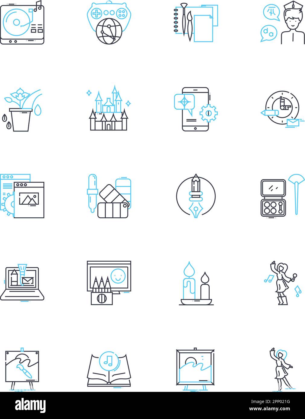 Craft trade linear icons set. Artisan, Handmade, Handcrafted ...