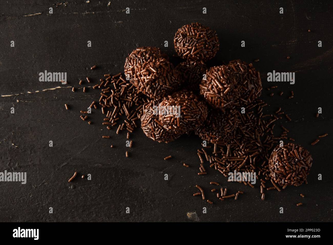 Brigadeiro (Brigadeiro) Traditional Brazilian sweet. Chocolate candies ...
