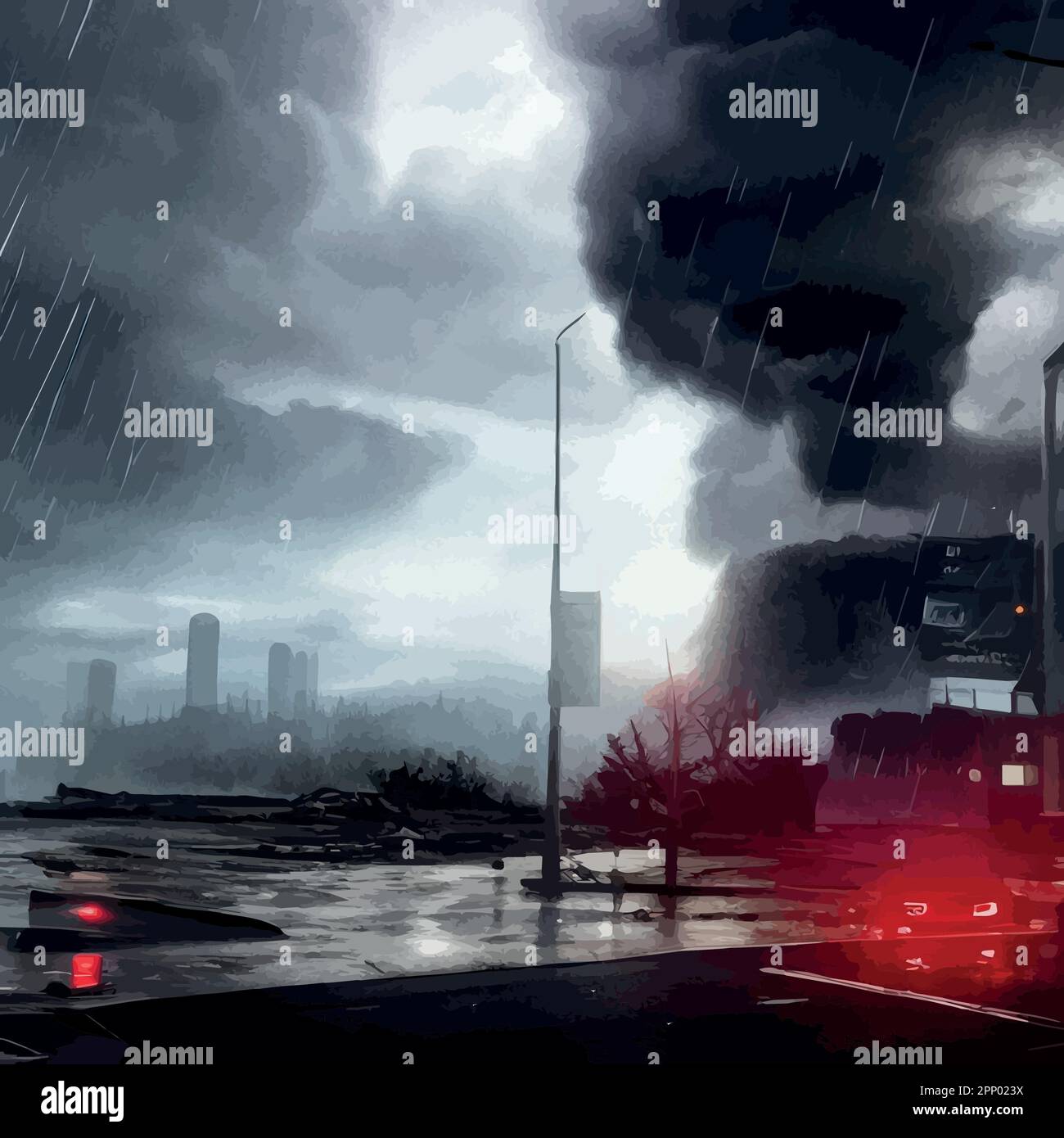 Tornado disaster heavy dark Stock Vector Images - Alamy