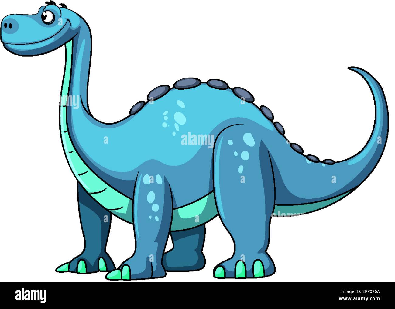 Brachiosaurus cartoon character isolated illustration Stock Vector ...