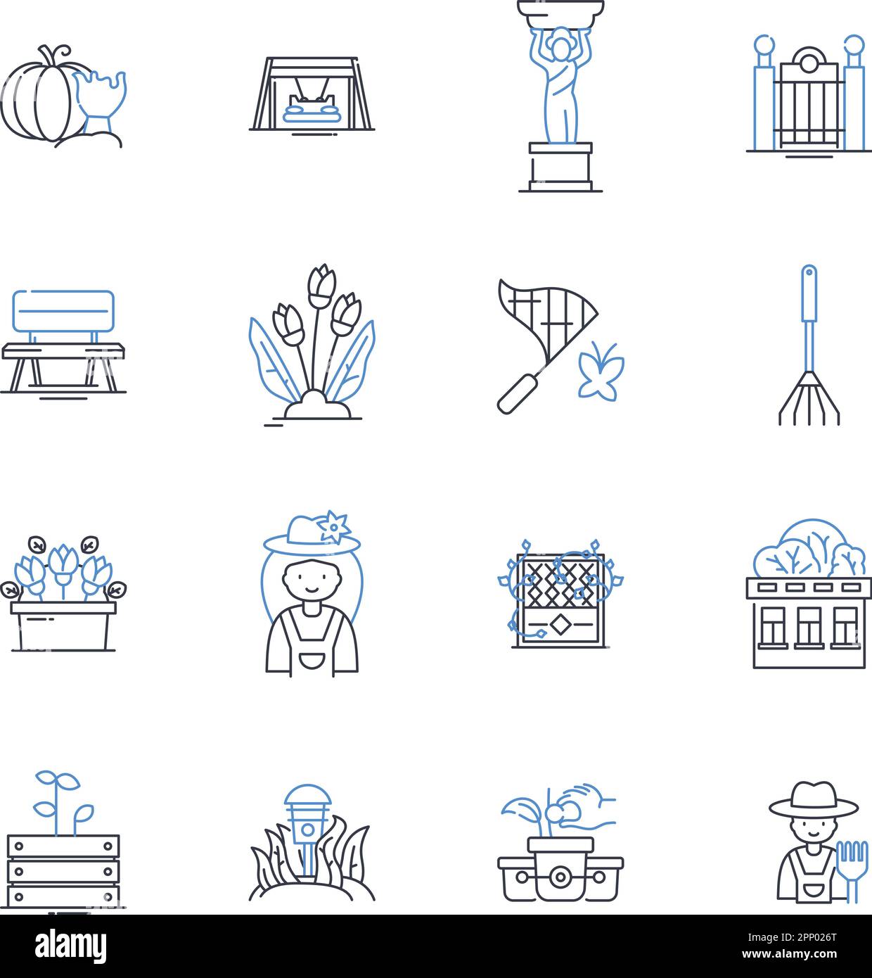 Rock Garden & Boulders line icons collection. Landscape, Nature, Zen ...