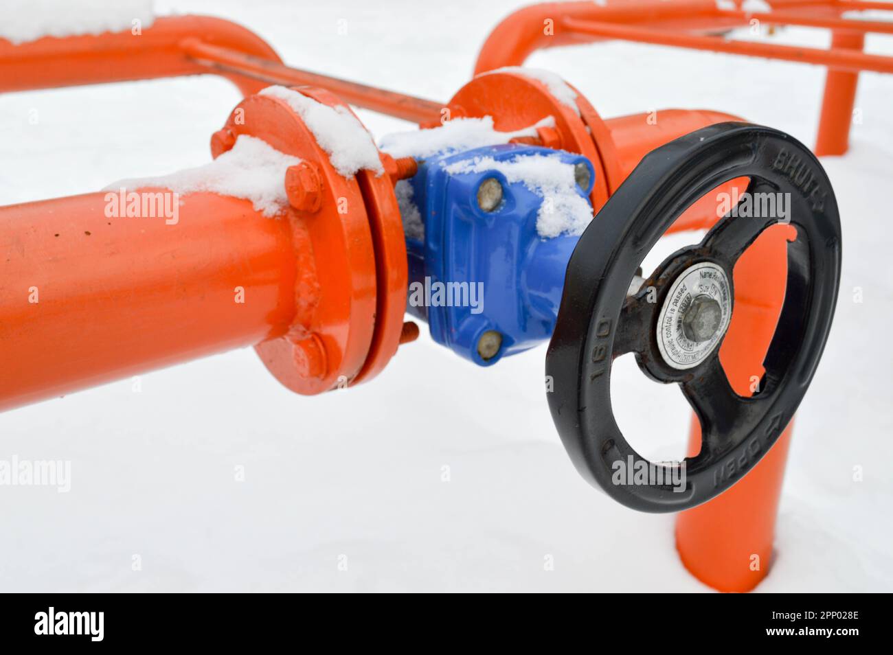 Industrial shut-off regulating protective pipe fittings. Black valve ...