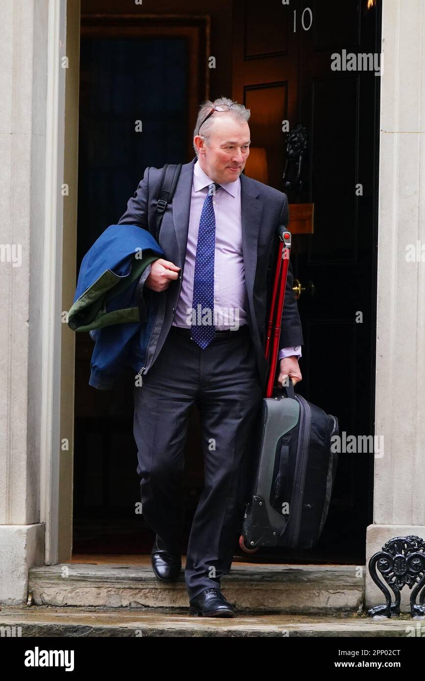 Chief Whip Simon Hart leaving 10 Downing Street, London, after Deputy ...