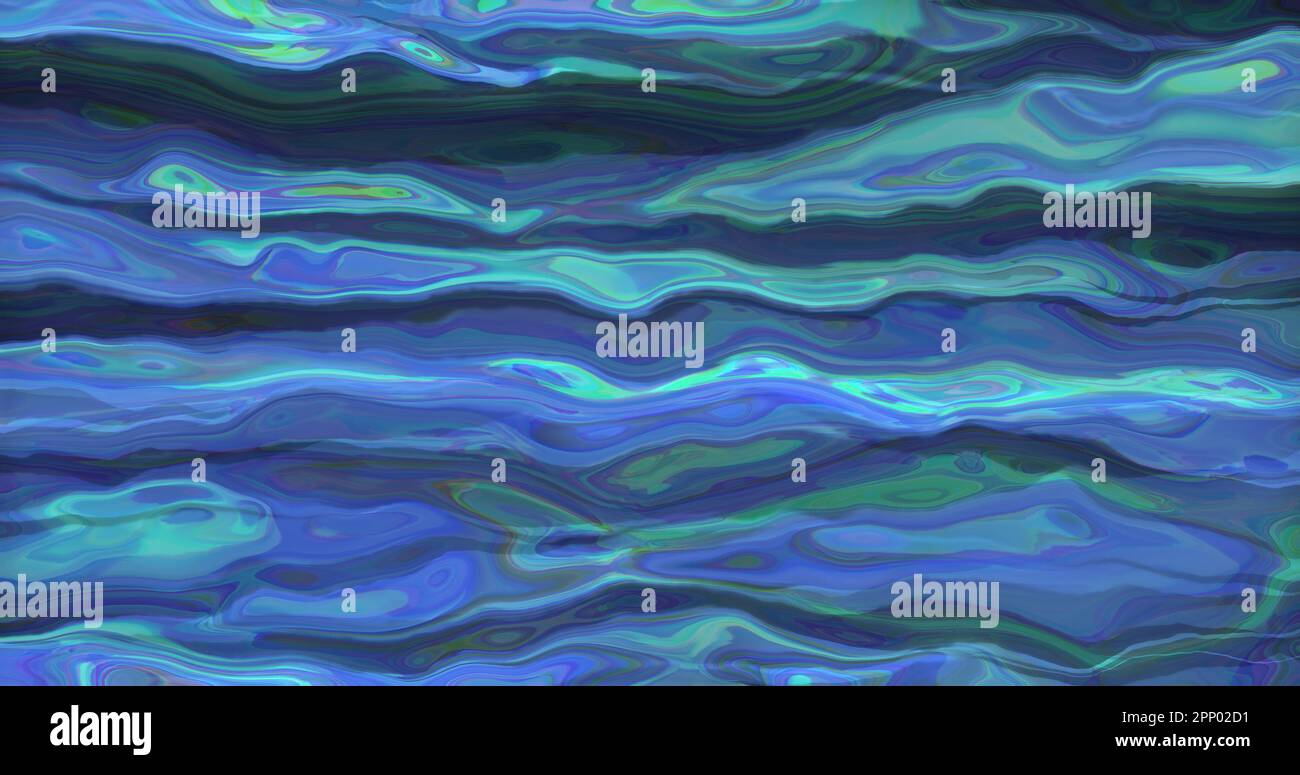 Bright glowing beautiful iridescent liquid blue background iabstract ...
