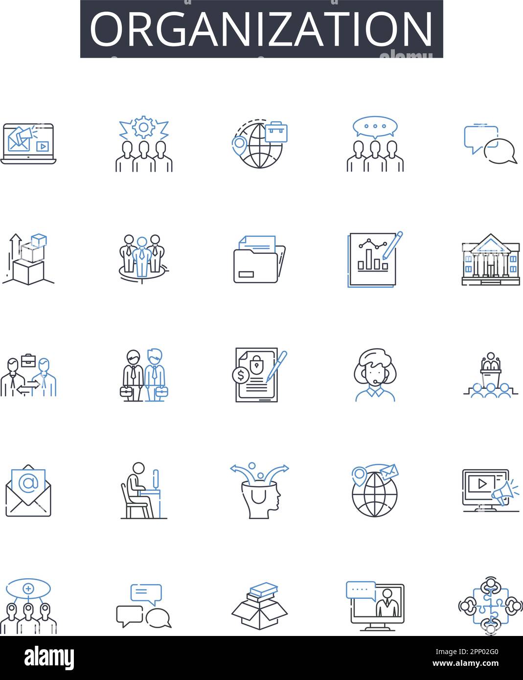 Organization line icons collection. Establishment, Company, Enterprise ... Organization line icons collection. Establishment, Company, Enterprise ...