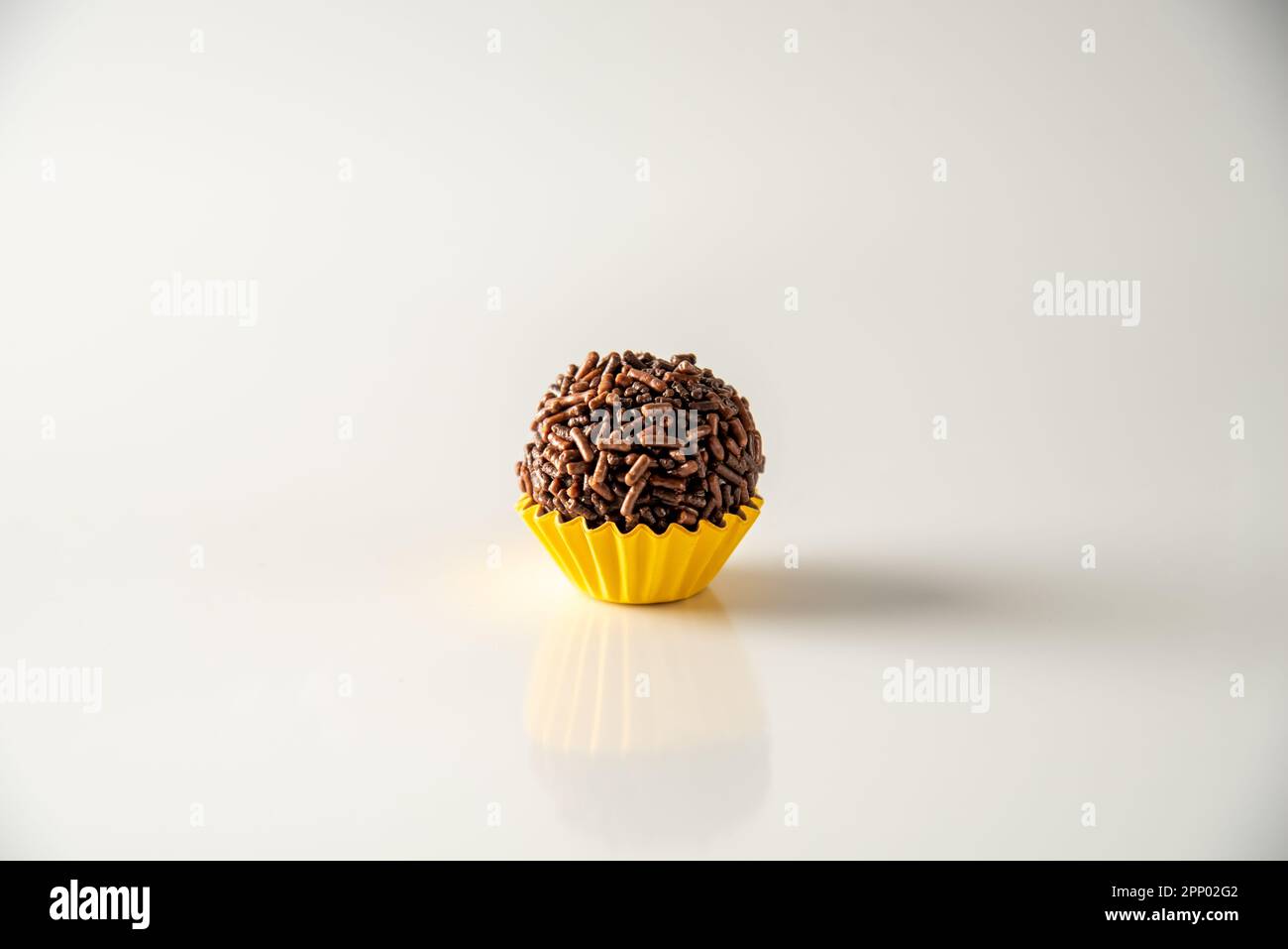 Brazilian traditional sweet brigadeiro isolated on white background ...