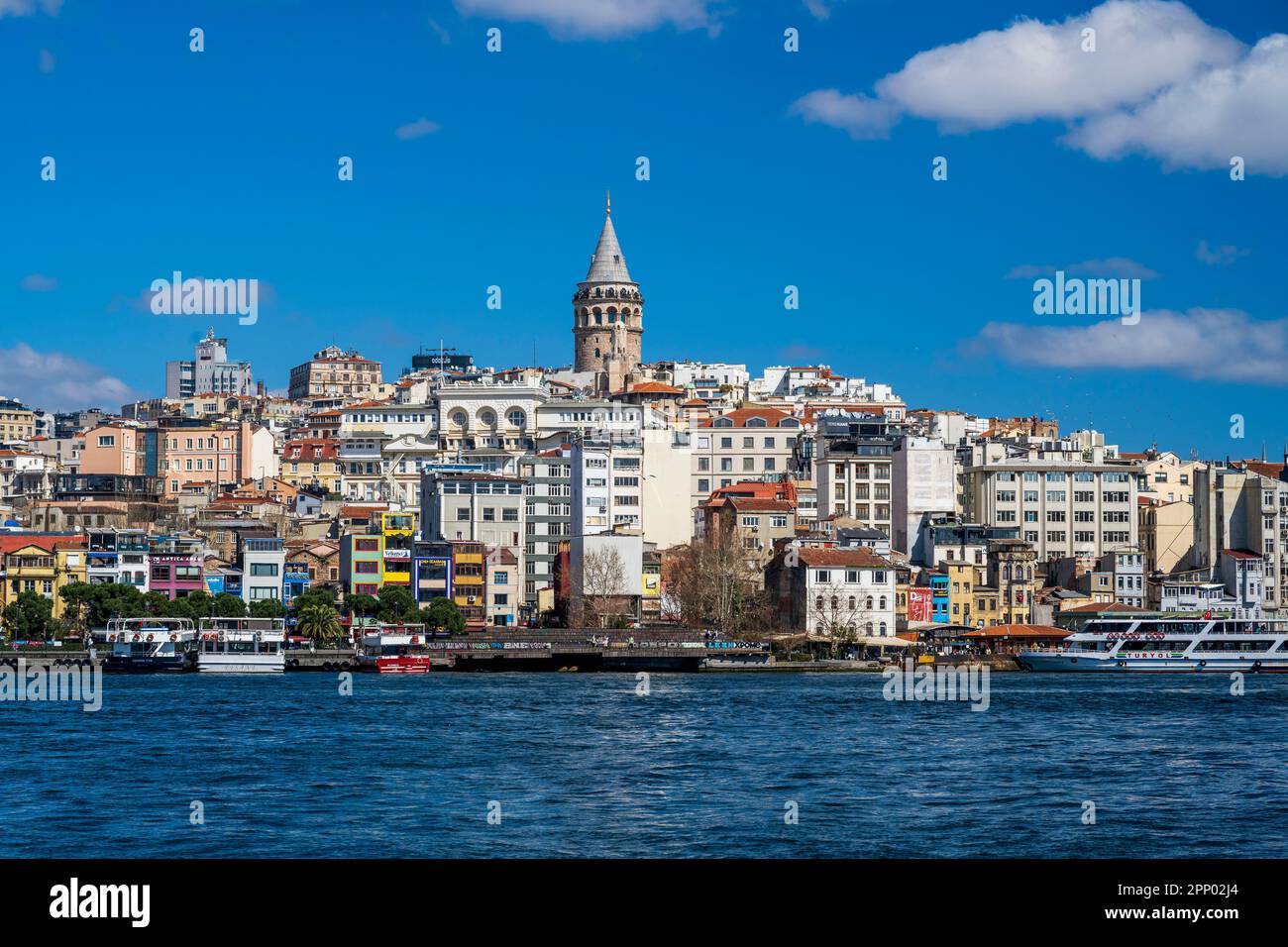 View of Beyoglu district with Galata Tower, Istanbul, Turkey Stock ...