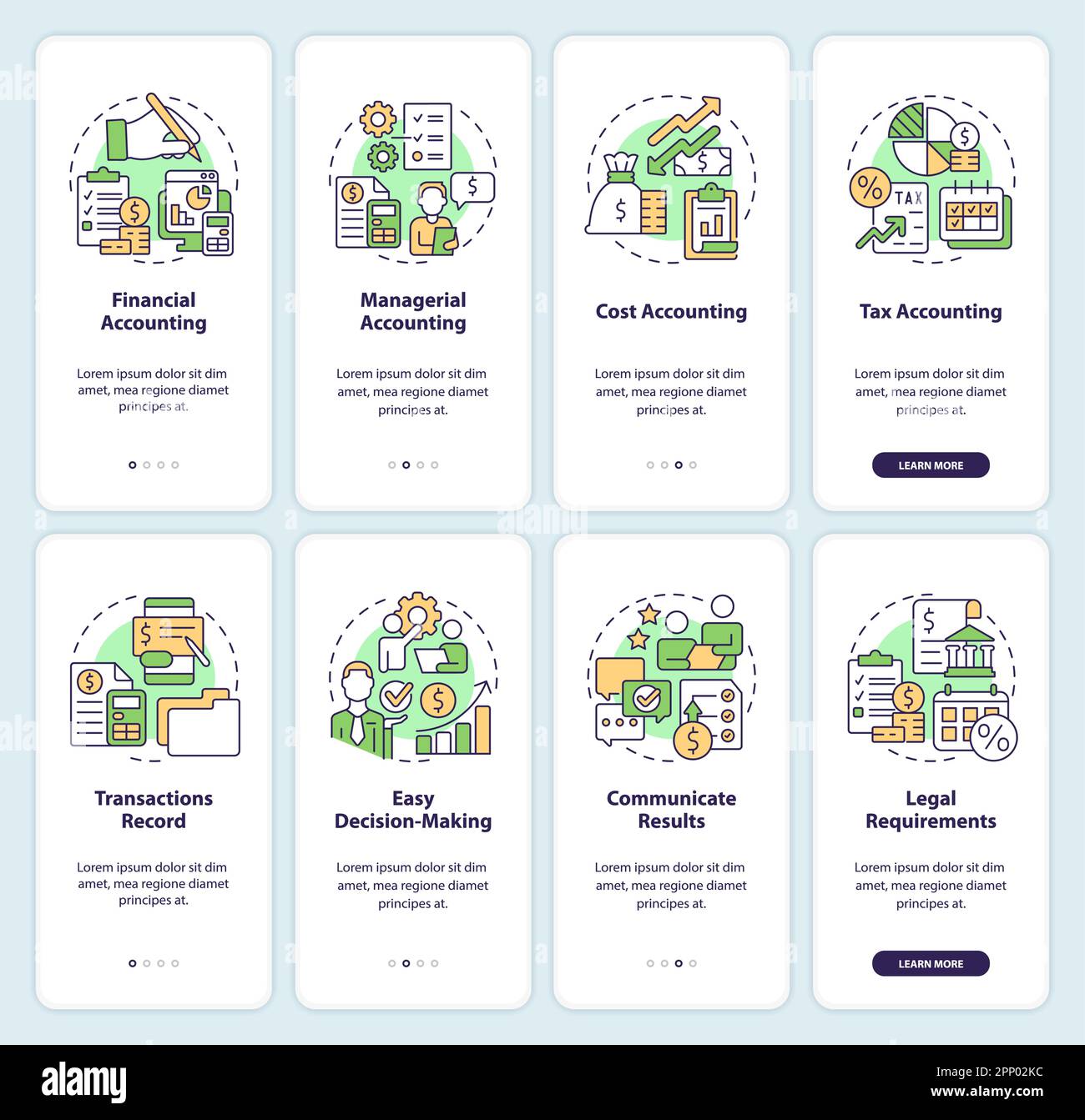 Accounting onboarding mobile app screen set Stock Vector Image & Art ...