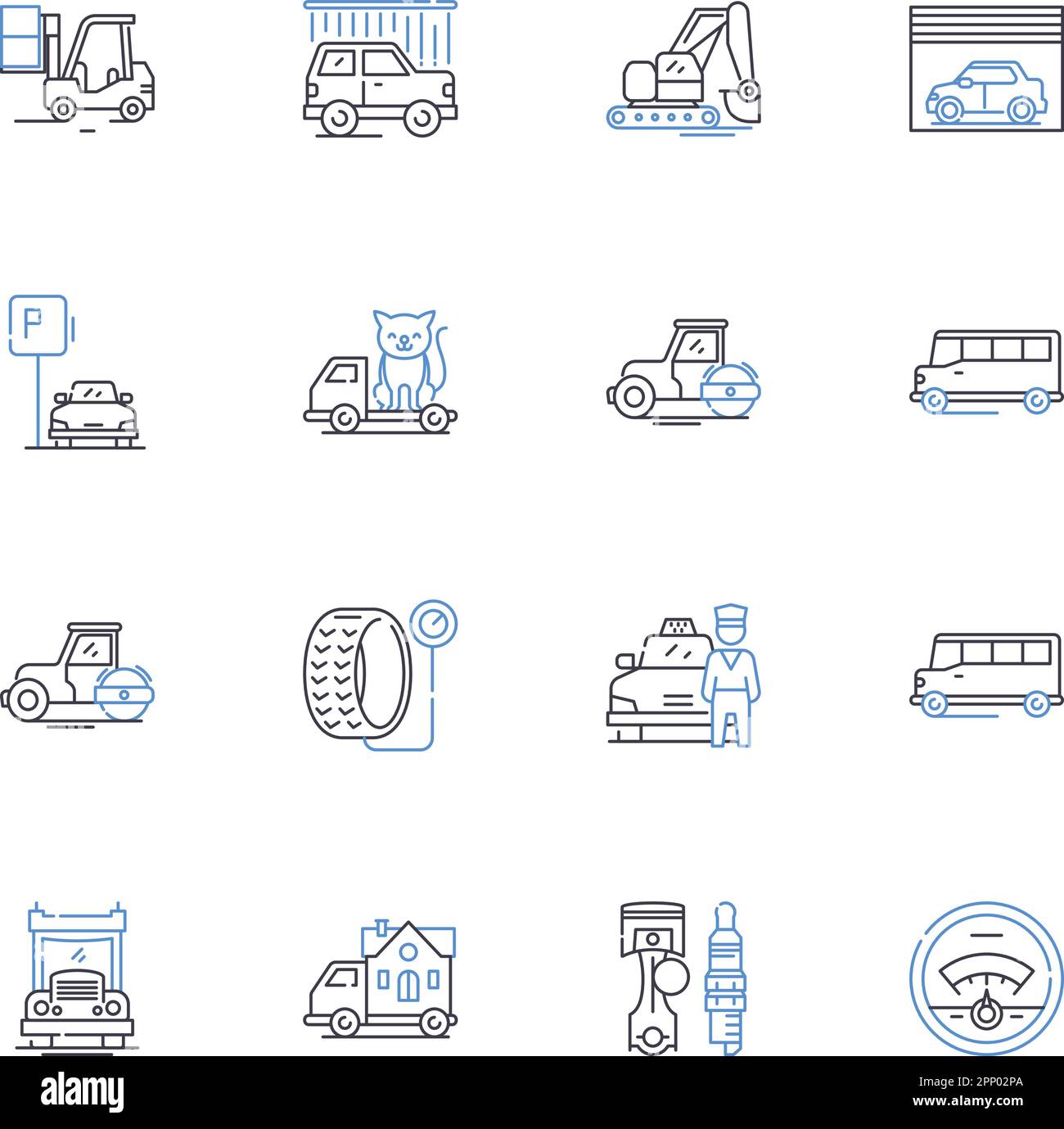 Stevedoring line icons collection. Docking, Loading, Unloading ...