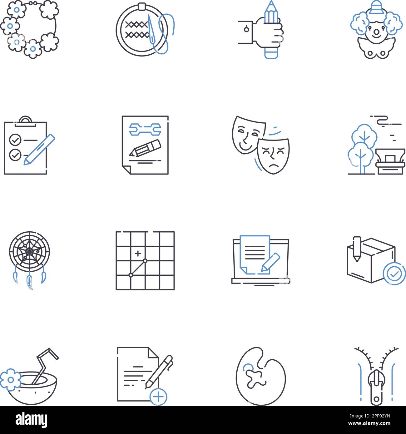 Media arts line icons collection. Film, Music, Photography, Animation ...