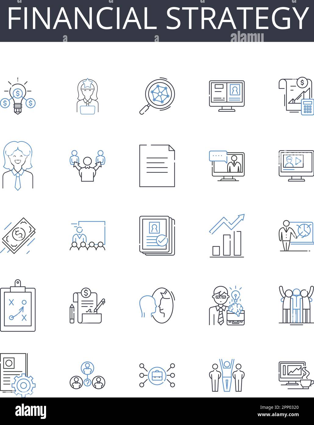 Financial strategy line icons collection. Marketing plan, Business ... Financial strategy line icons collection. Marketing plan, Business ...