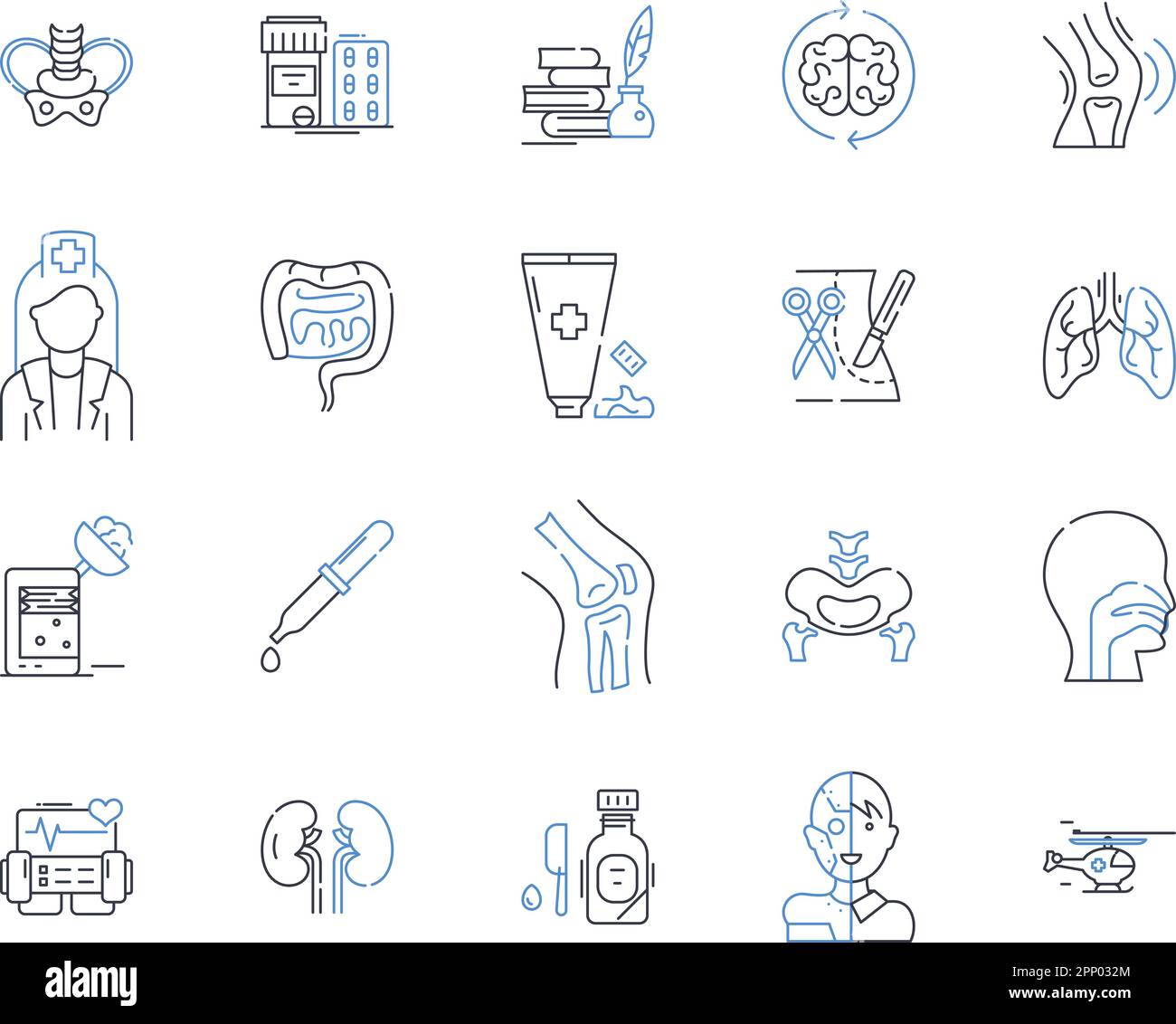 Healing practice line icons collection. Reiki, Meditation, Reflexology ...