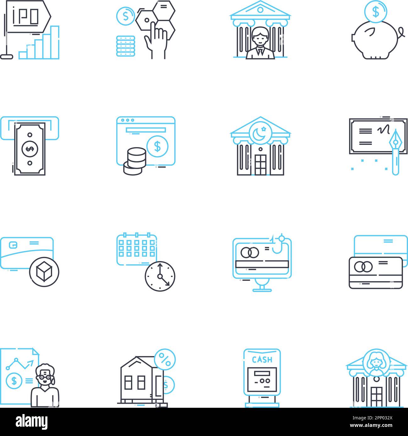 Online transfer linear icons set. Digital, Instantaneous, Secure, Fast ...