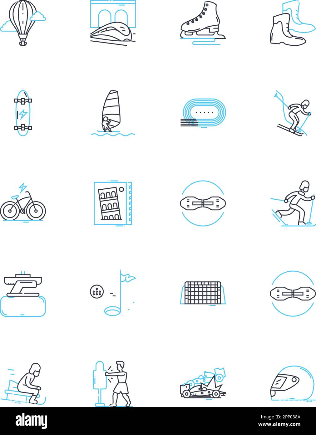 Fitness world linear icons set. Workout, Strength, Cardio, Exercise ...