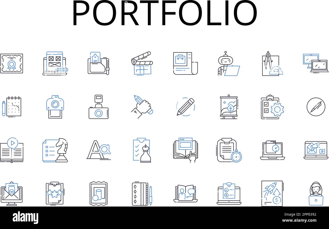 Portfolio line icons collection. Collection, Compilation, Anthology ...