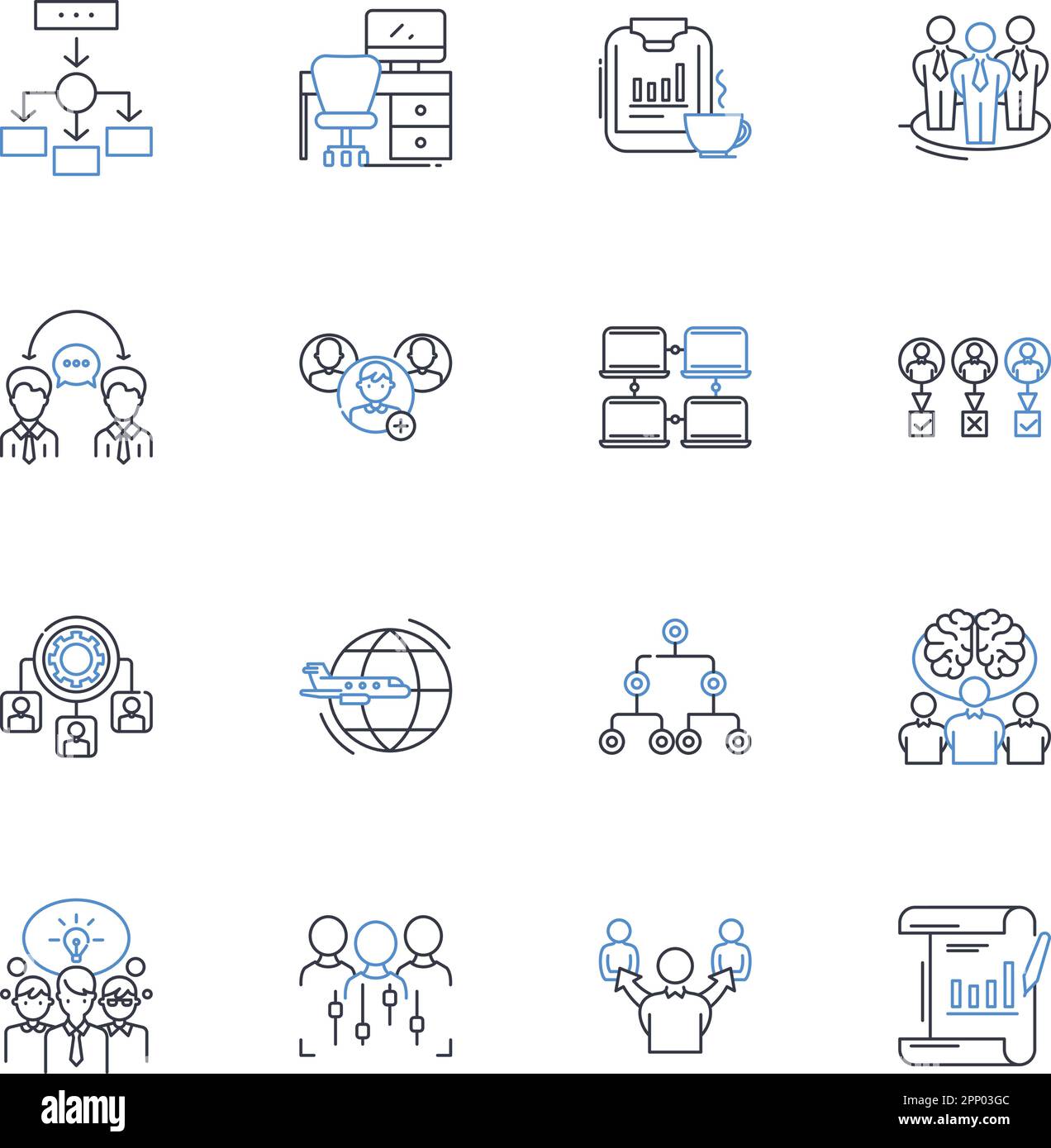 Workforce event line icons collection. Nerking, Collaboration ...
