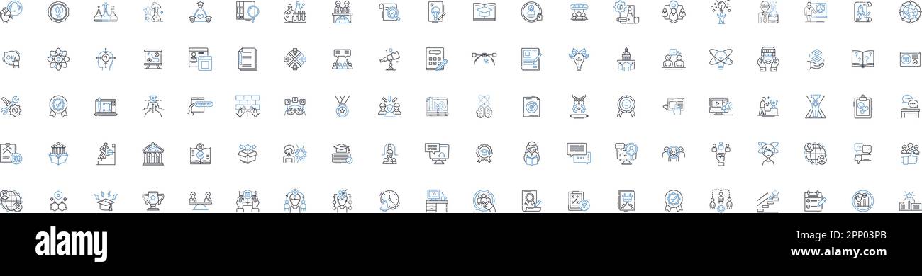 Learning hub line icons collection. Education, Resource, Knowledge ...