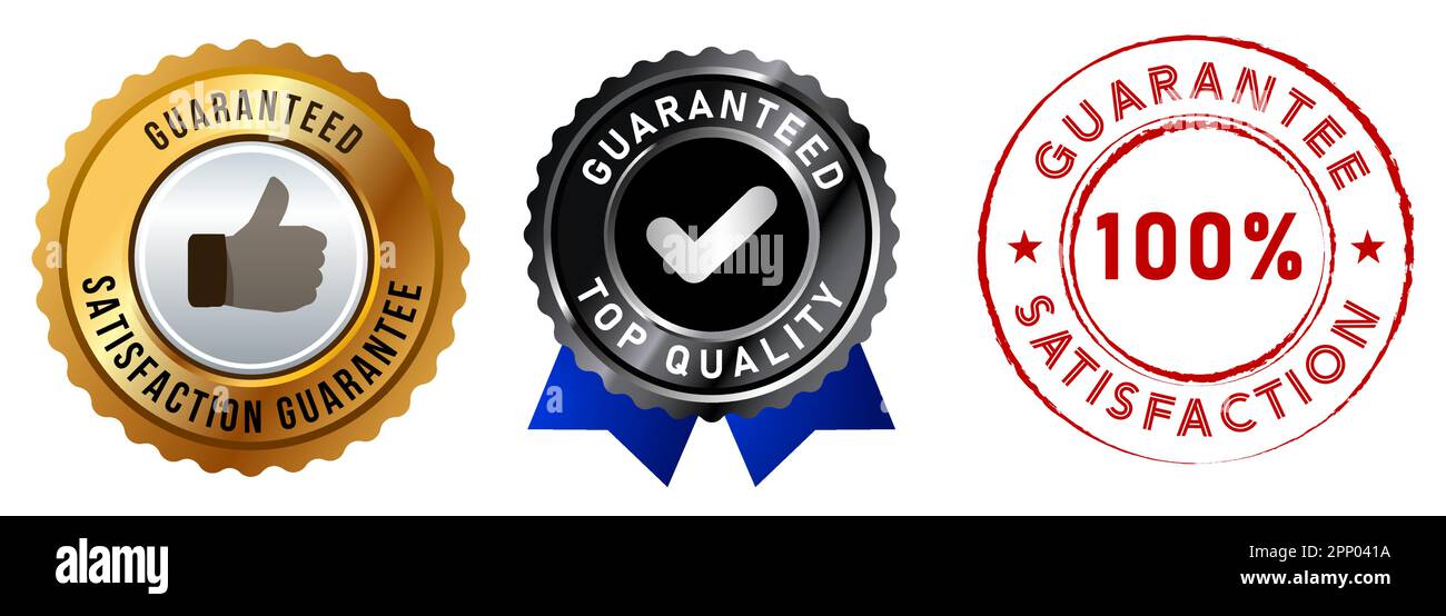 satisfaction guarantee badge stamp label sticker vector design Stock ...