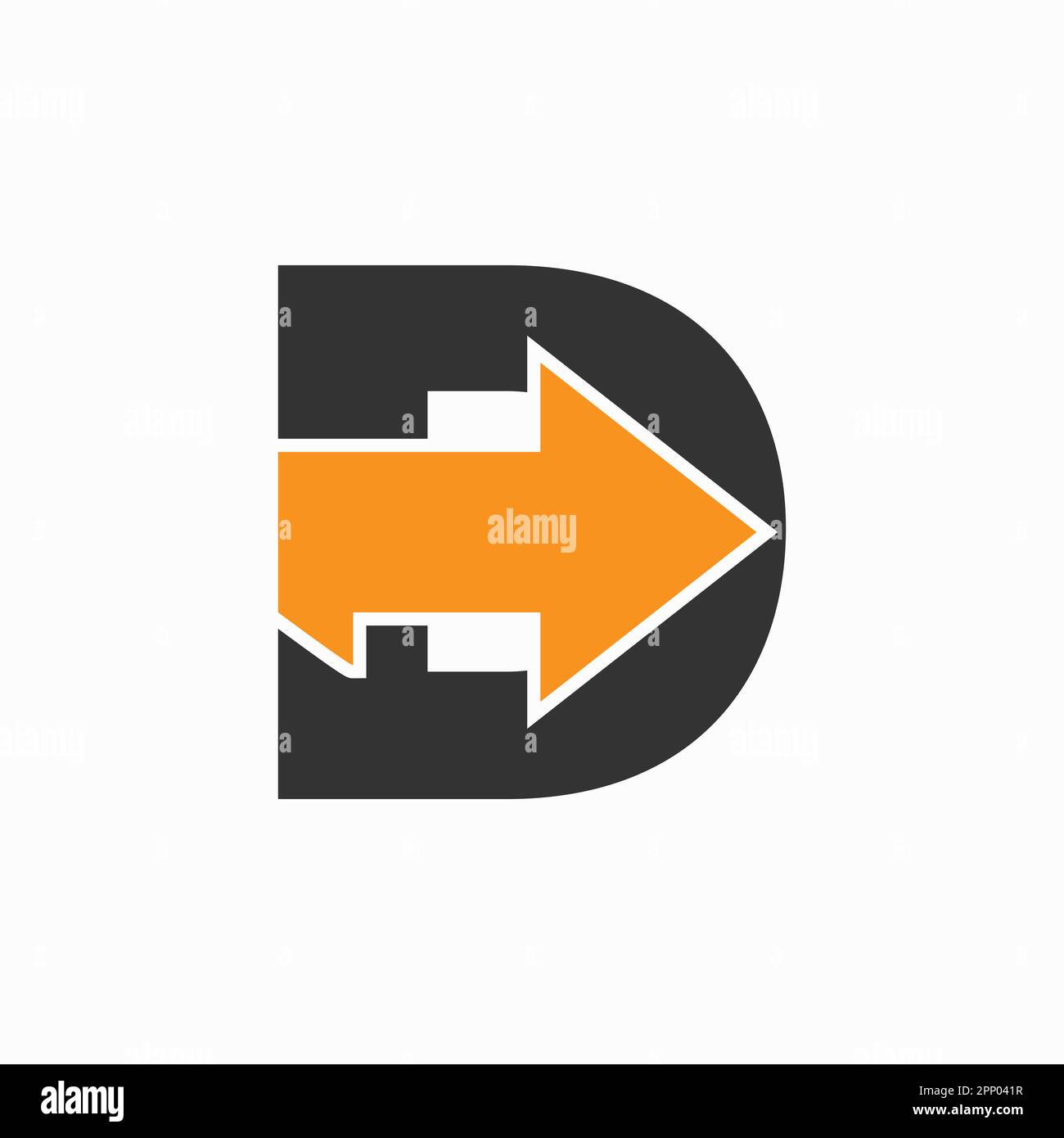 Letter D With Arrow Icon, Financial Growth Logo Design Stock Vector ...