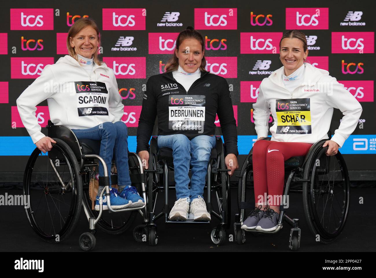 Susannah Scaroni, Catherine Debrunner and Manuela Schar during a press ...