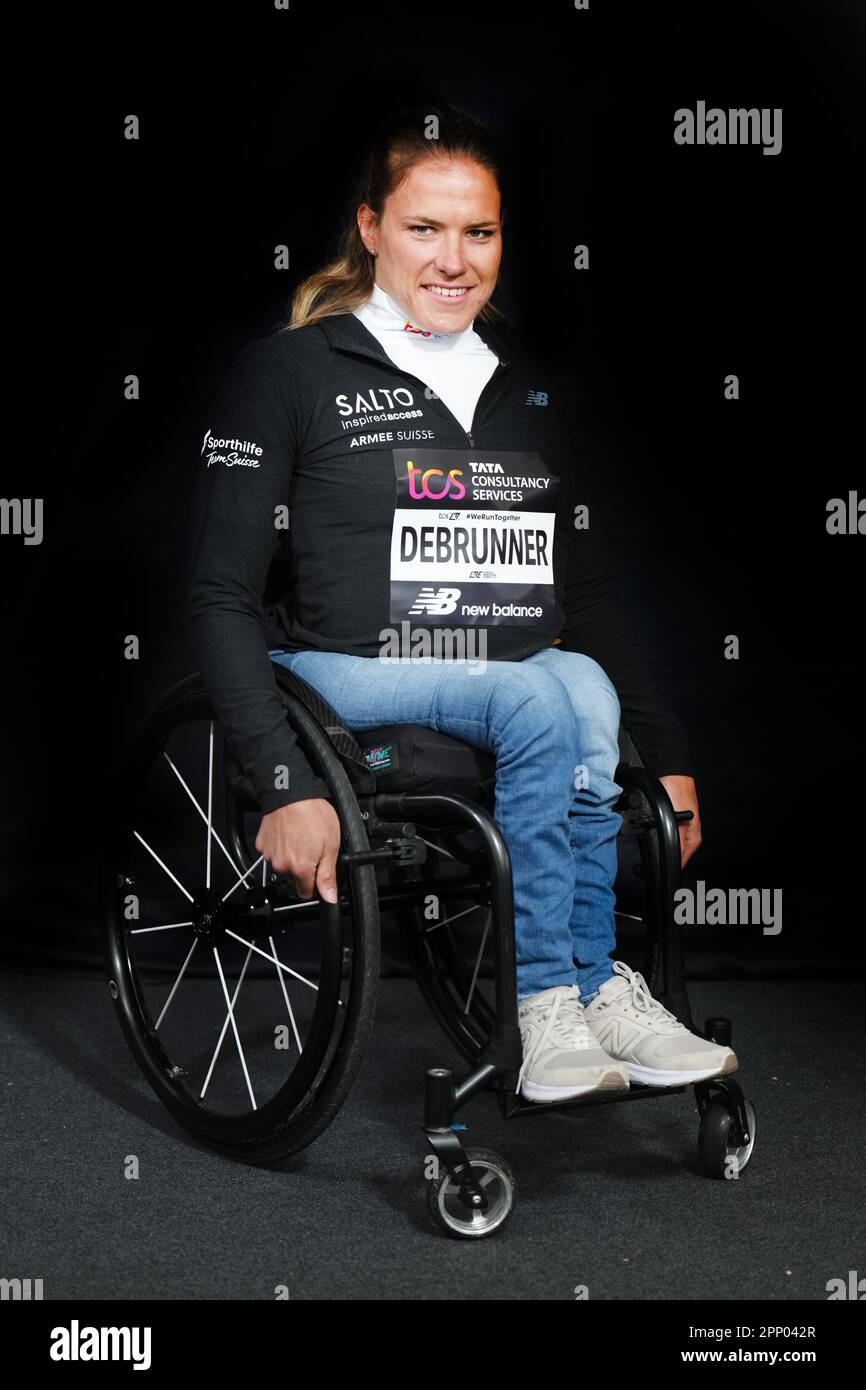 Catherine Debrunner during a photocall held at the TCS London Marathon ...