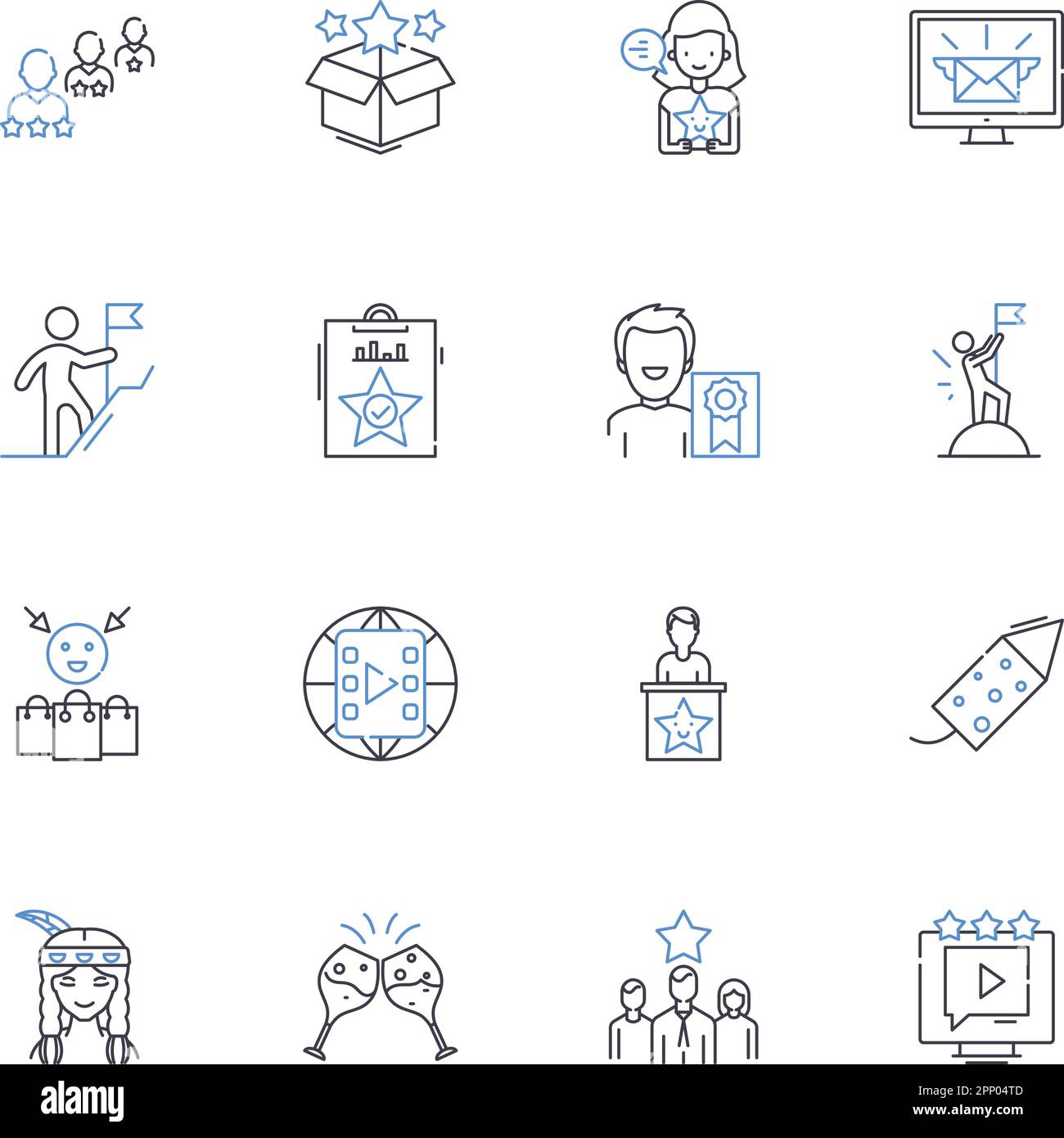 Accomplishment line icons collection. Success, Achievement, Progress ...