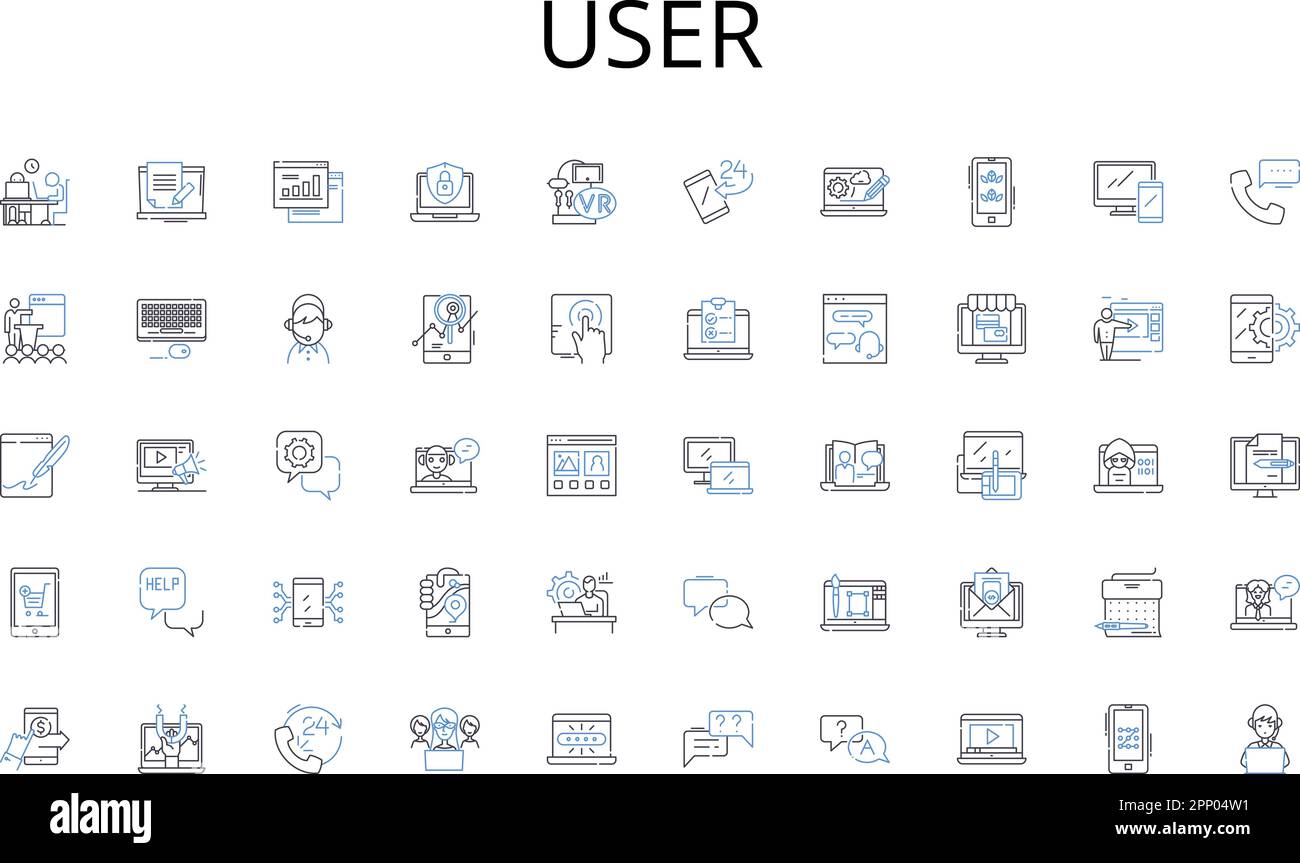 User Line Icons Collection Strategy Gameplan Maneuver Plan