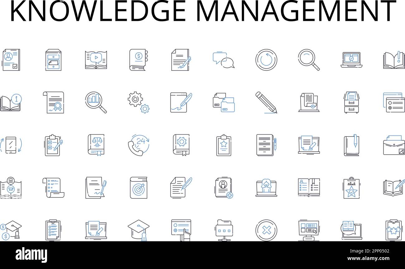 Knowledge management line icons collection. Virtual, Webinar, Remote ...