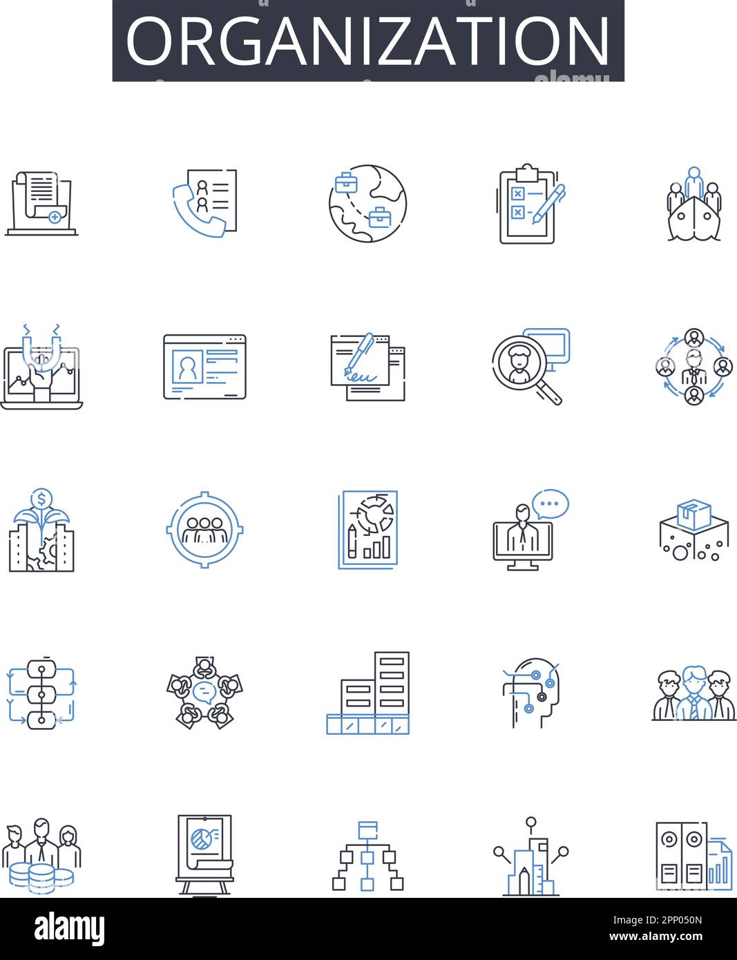 Organization line icons collection. Establishment, Company, Enterprise ...