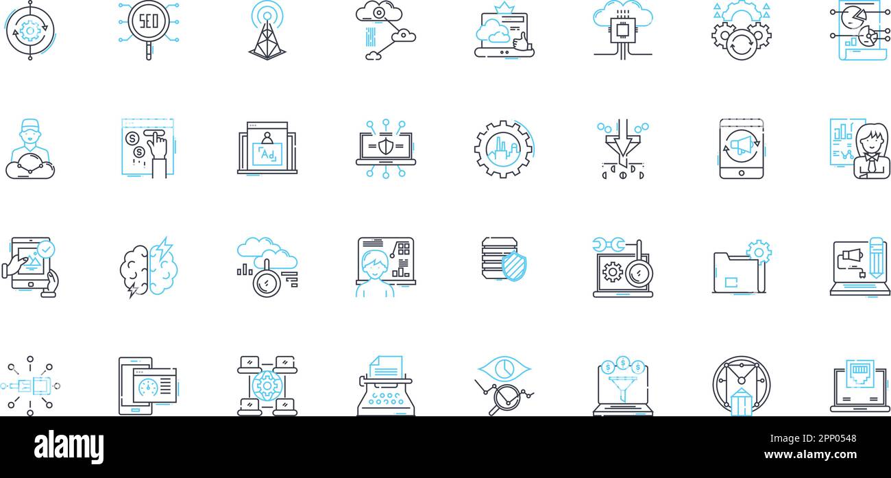 Financial Forecasting Linear Icons Set Projections Analytics